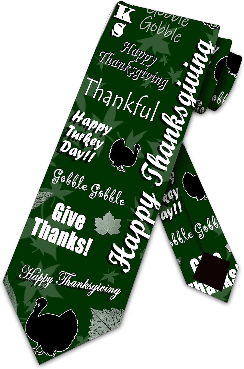 Amazon.com: Three Rooker Happy Thanksgiving Fall Turkey Green Necktie ...