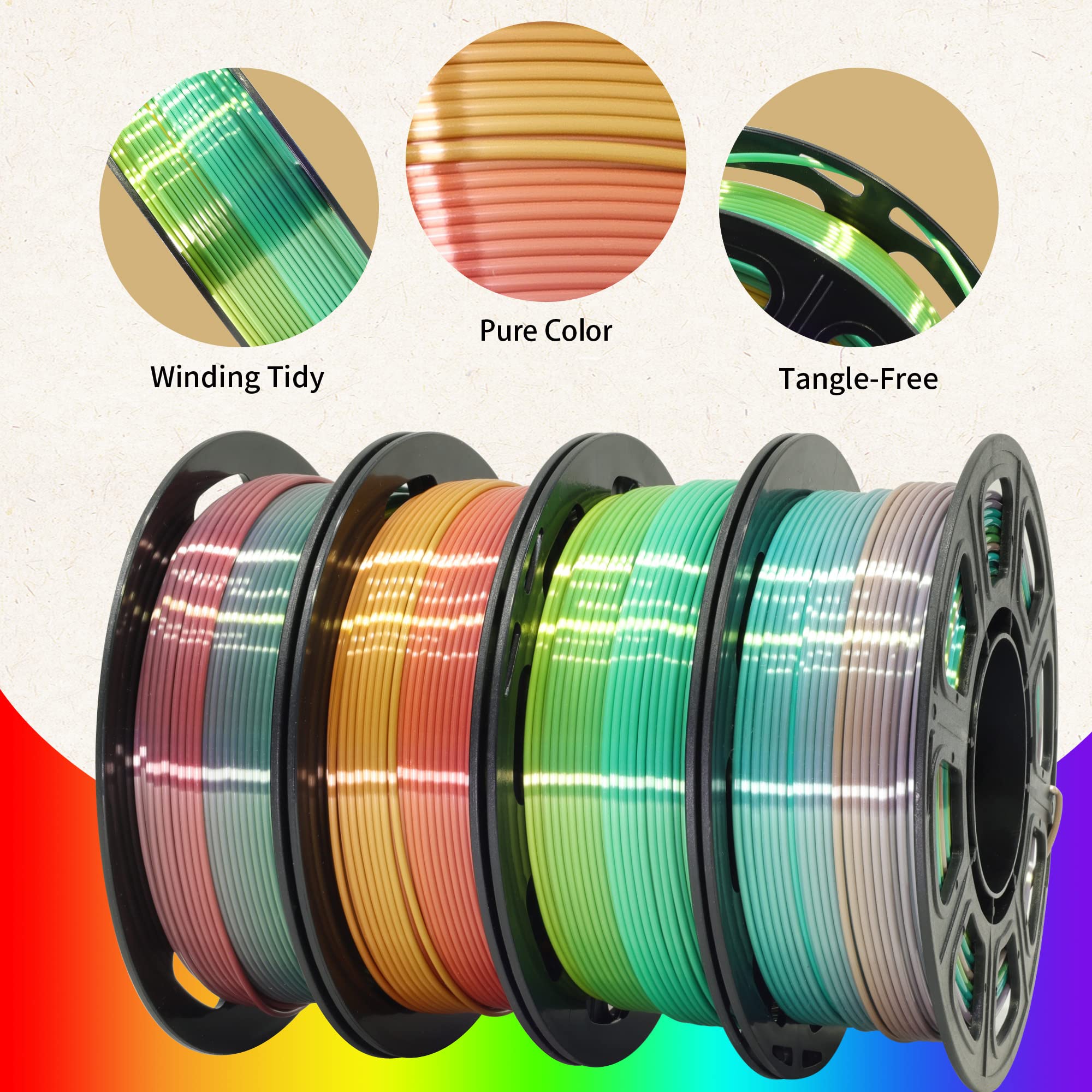 Snapklik.com : MKOEM 4 Types Rainbow Multi Colored Fast Color Change ...