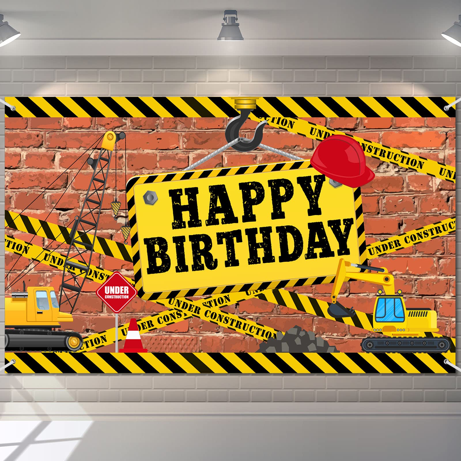Buy Irenare 70.9 x 43.3 Inch Construction Theme Birthday Party ...