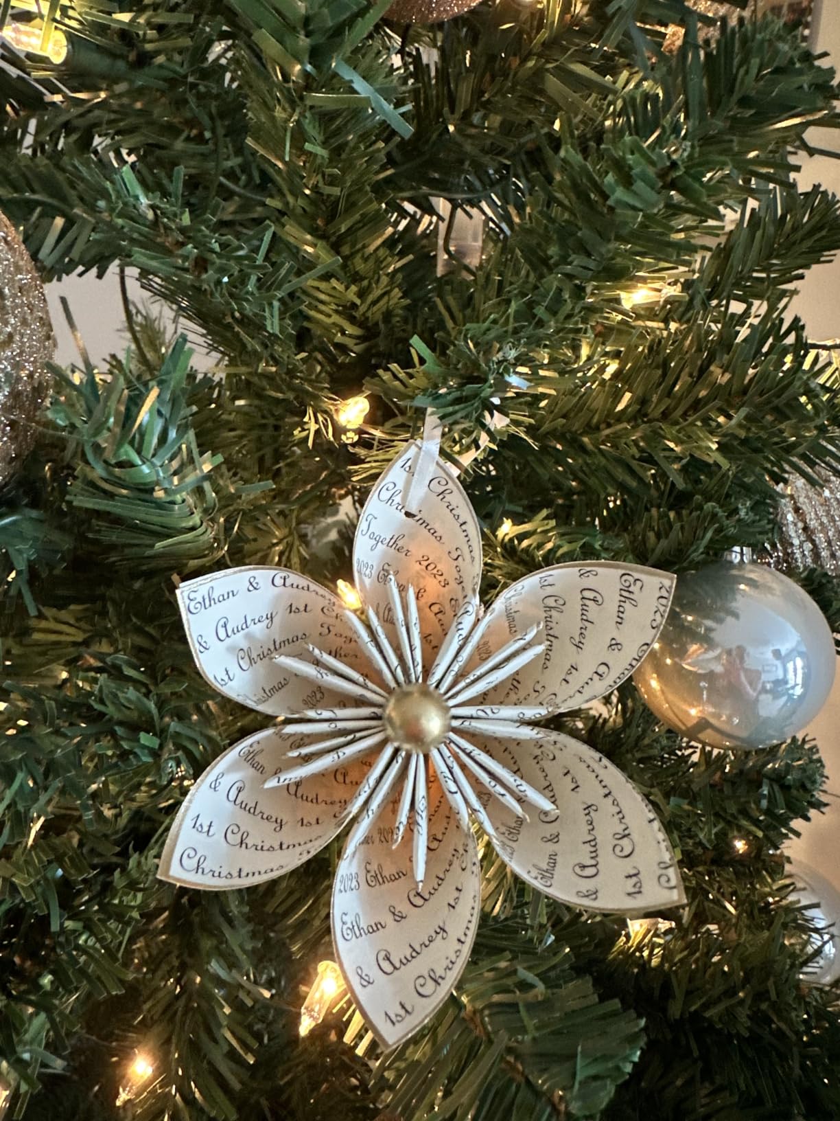 Amazon.com: Our Personalized Christmas Ornament- Your Names & Date ...