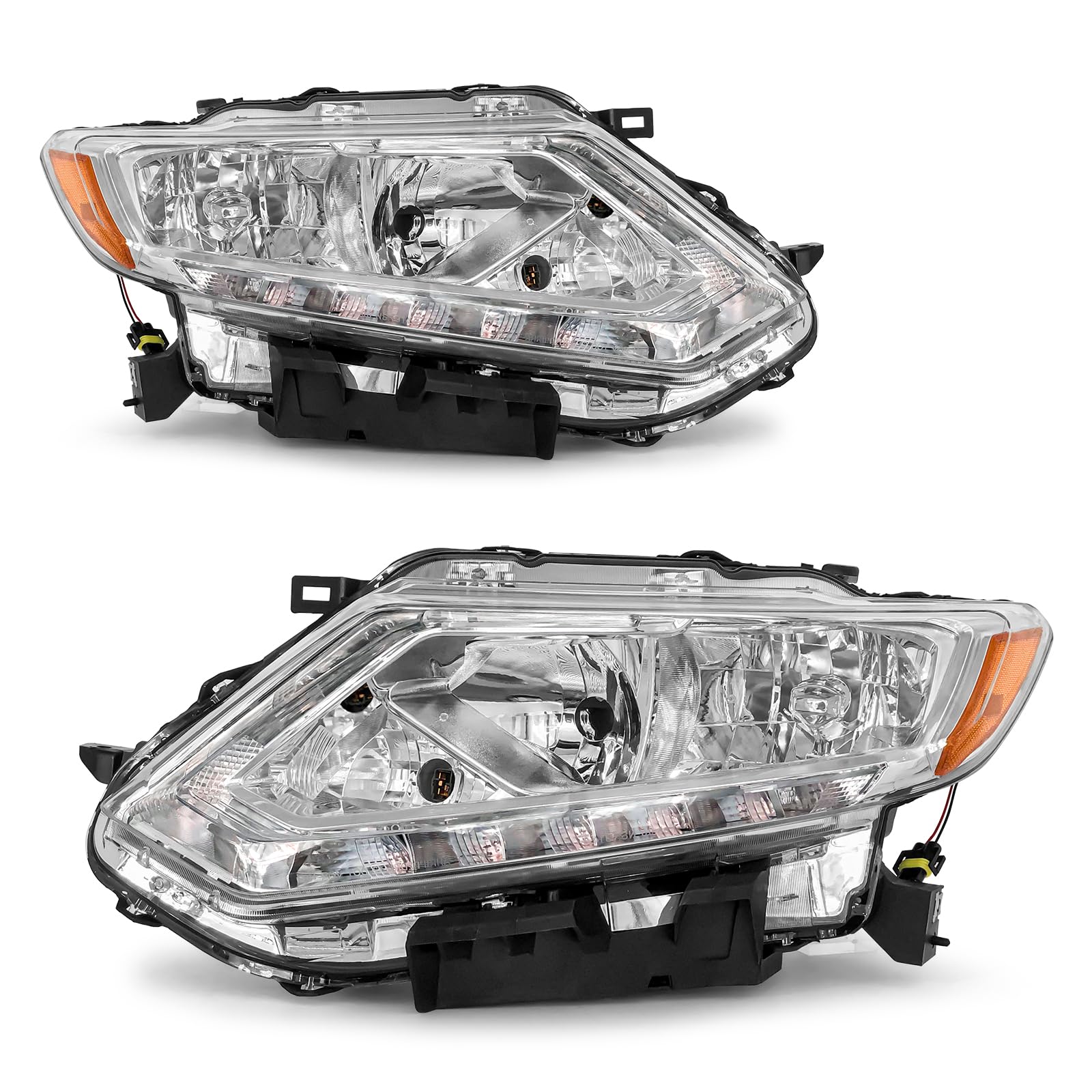 Headlight Assembly for 2014 2015 2016 Nissan Rogue Clear Lens Chrome ...