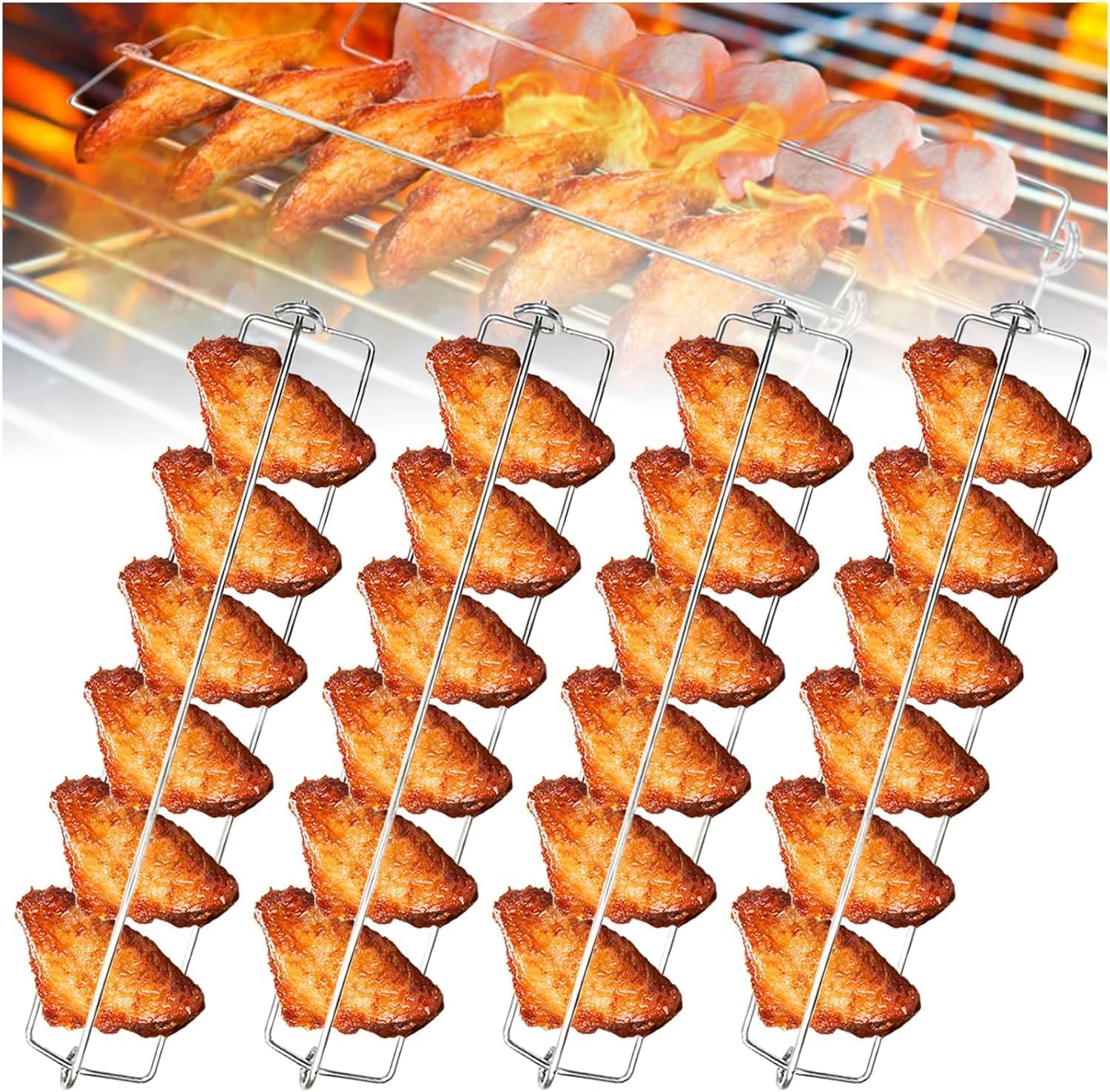 Amazon.com: Zeamyhy Wing Rails for Grilling Chicken Wings, Clamping ...