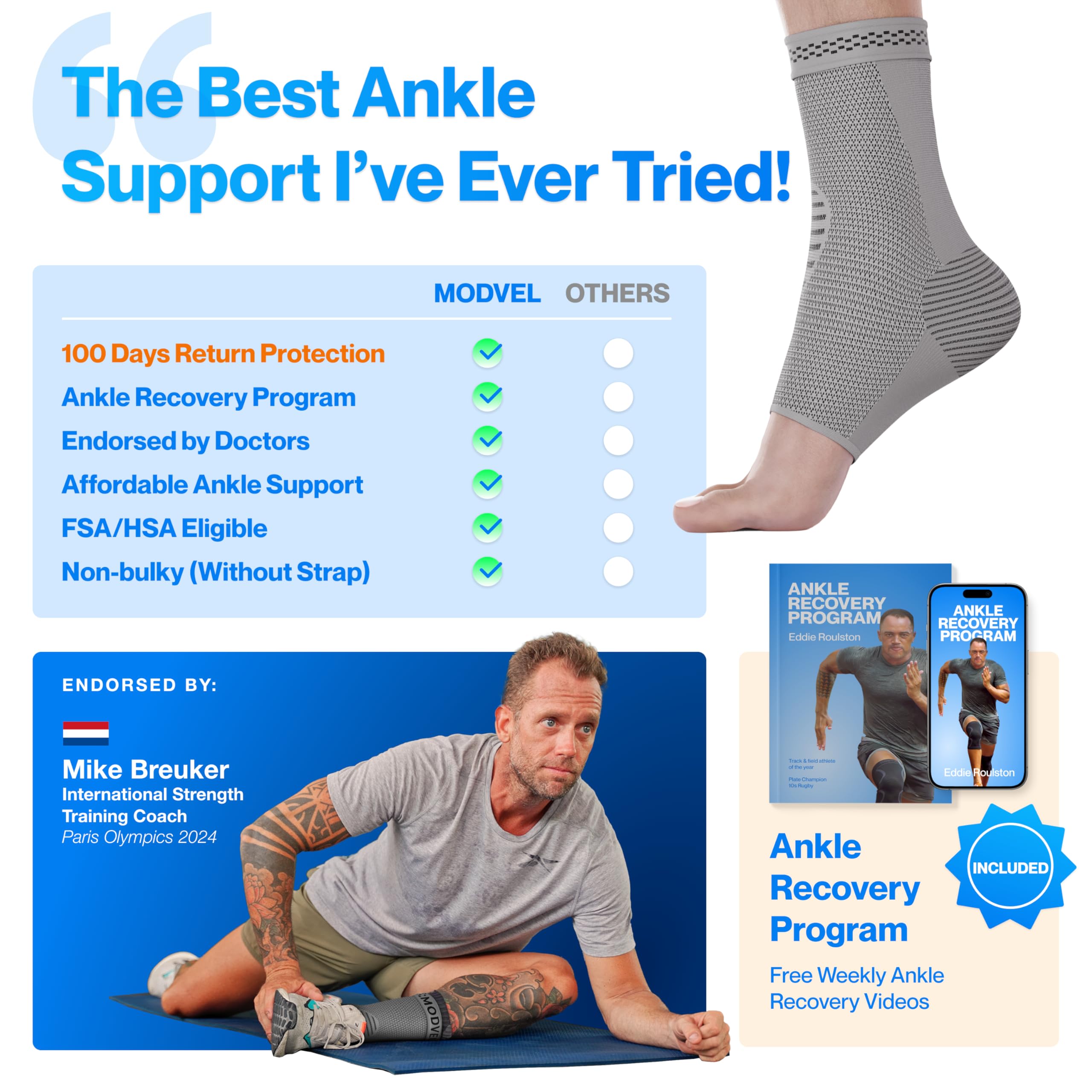 Snapklik.com : Modvel Foot & Ankle Brace Socks For Sprained Ankle ...