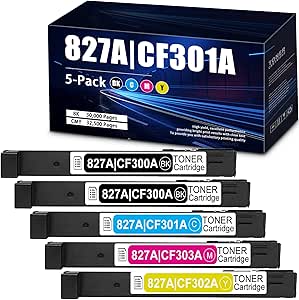 Amazon.com: (2BK+1C+1Y+1M) 827A Toner Cartridge Replacement for HP 827A CF300A CF301A CF302A ...