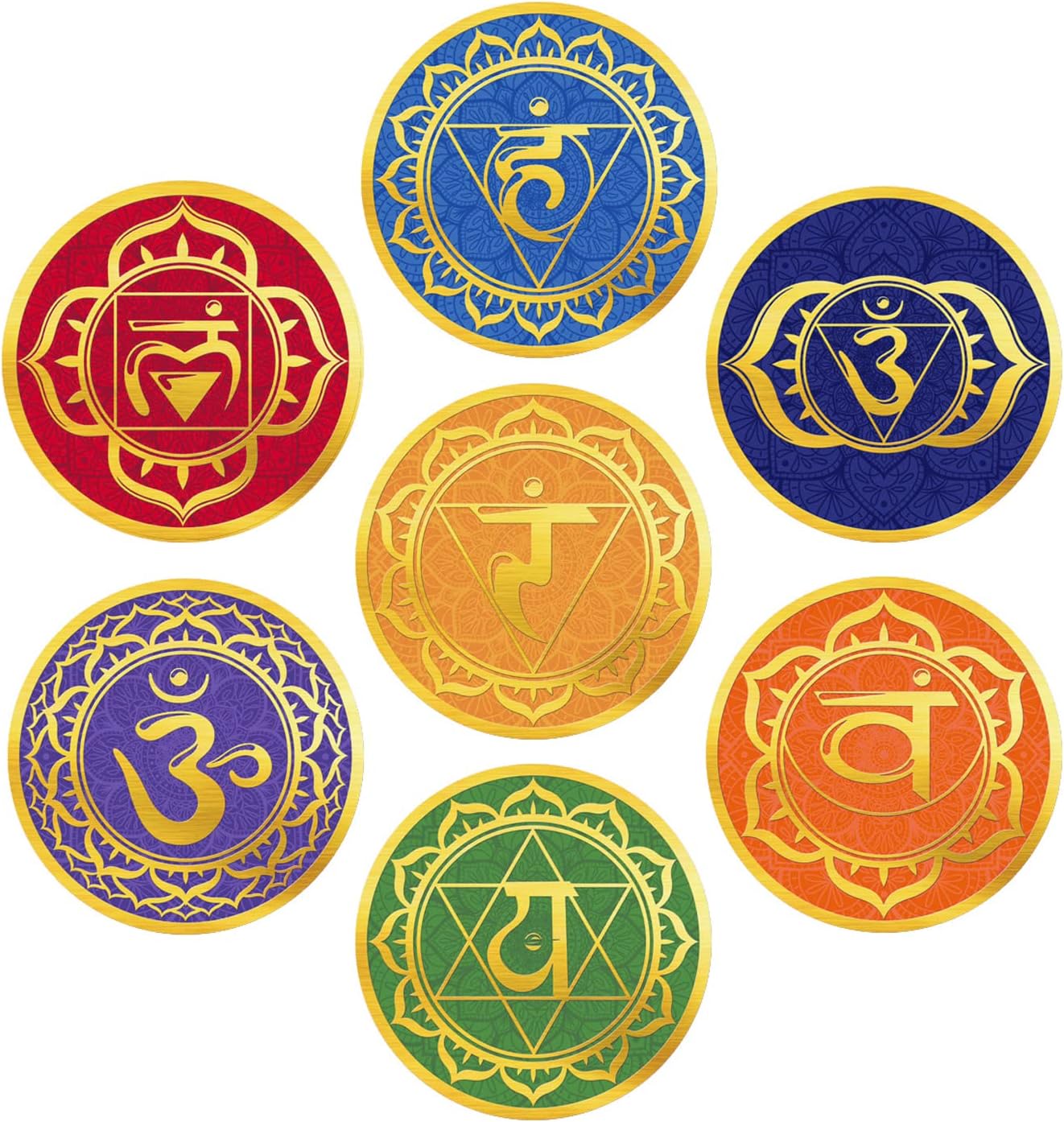 Amazon.com: Sunny Decals Chakra Energy Centers Wall Decal - Set of 7 ...