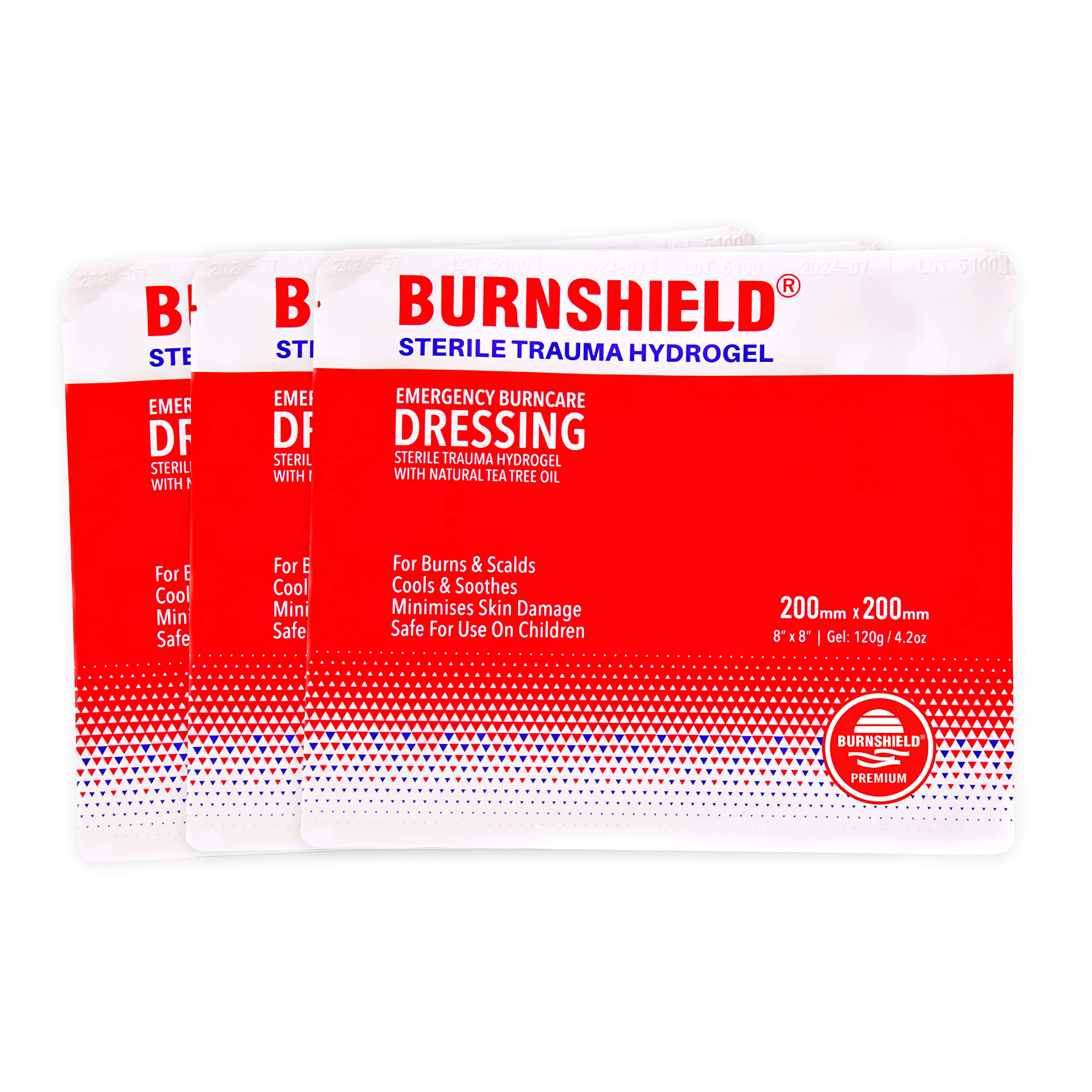 Amazon.com: Burnshield Sterile Emergency Burn Dressing 8”x8” (20cm x ...