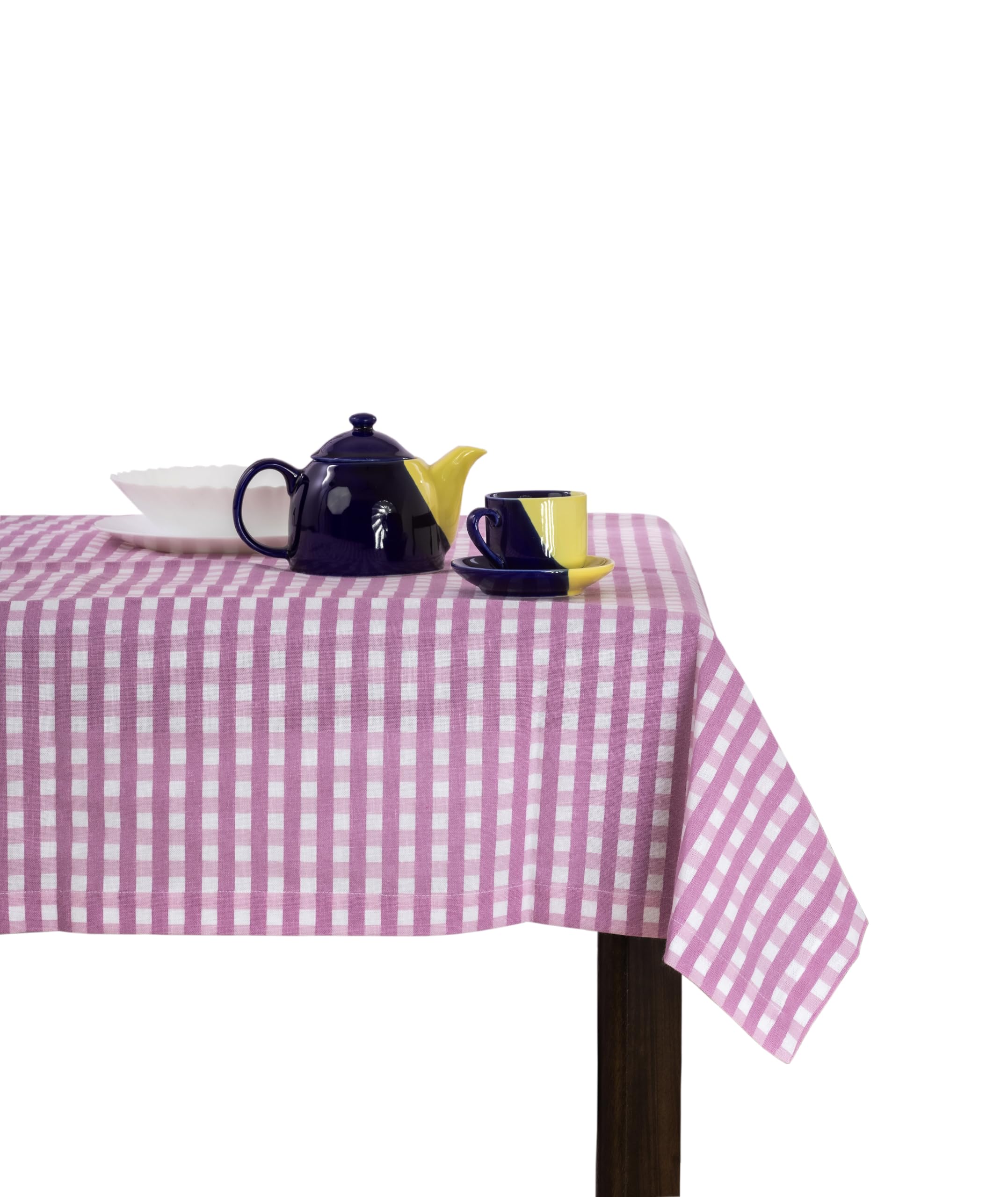 Buy PIXEL HOME DECOR Tea Tablecloth Checks 100% Cotton - Center Table ...
