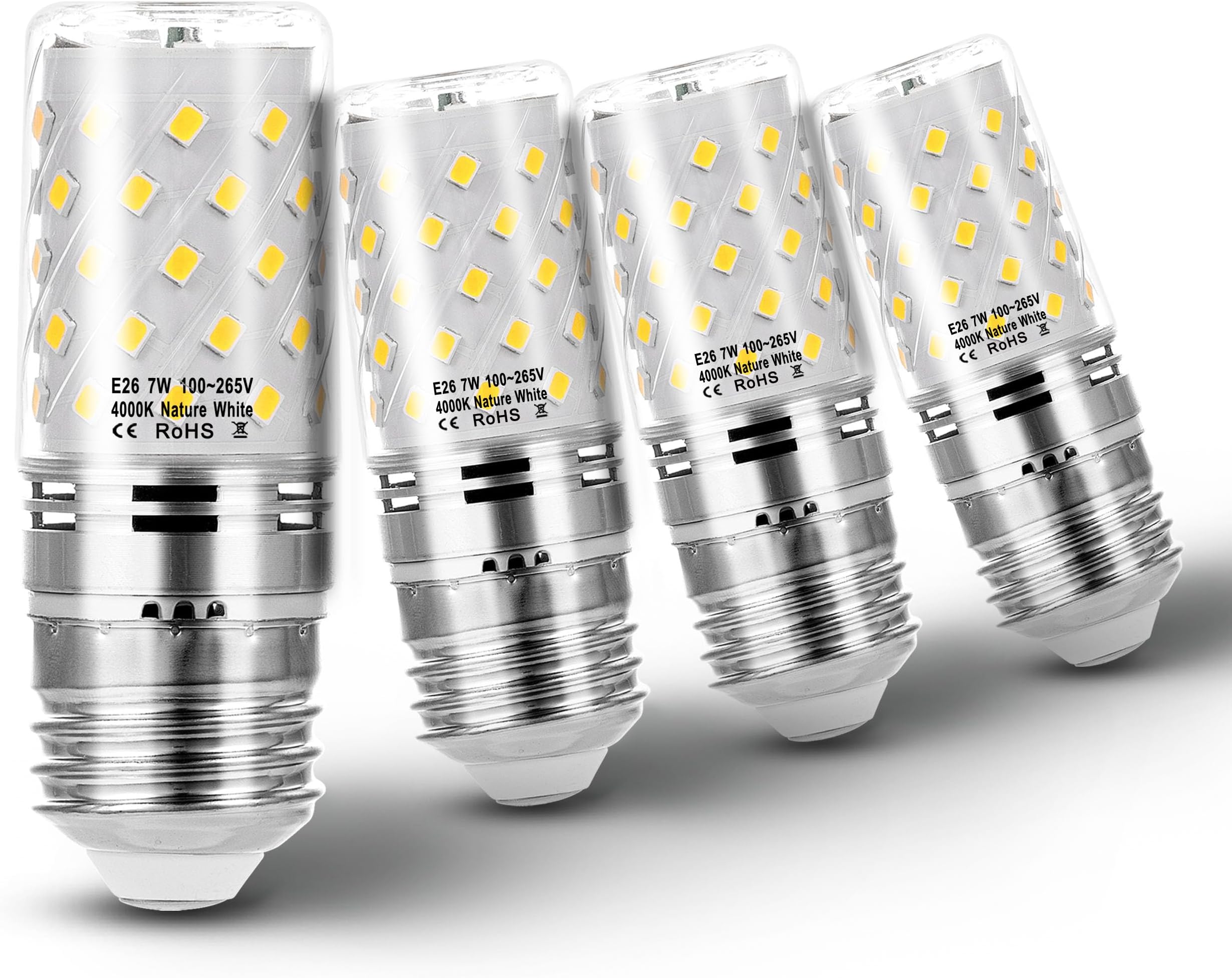 Heifymi E26 60 watt Replacement Led Candelabra Bulbs, E26 7W Led Candle ...