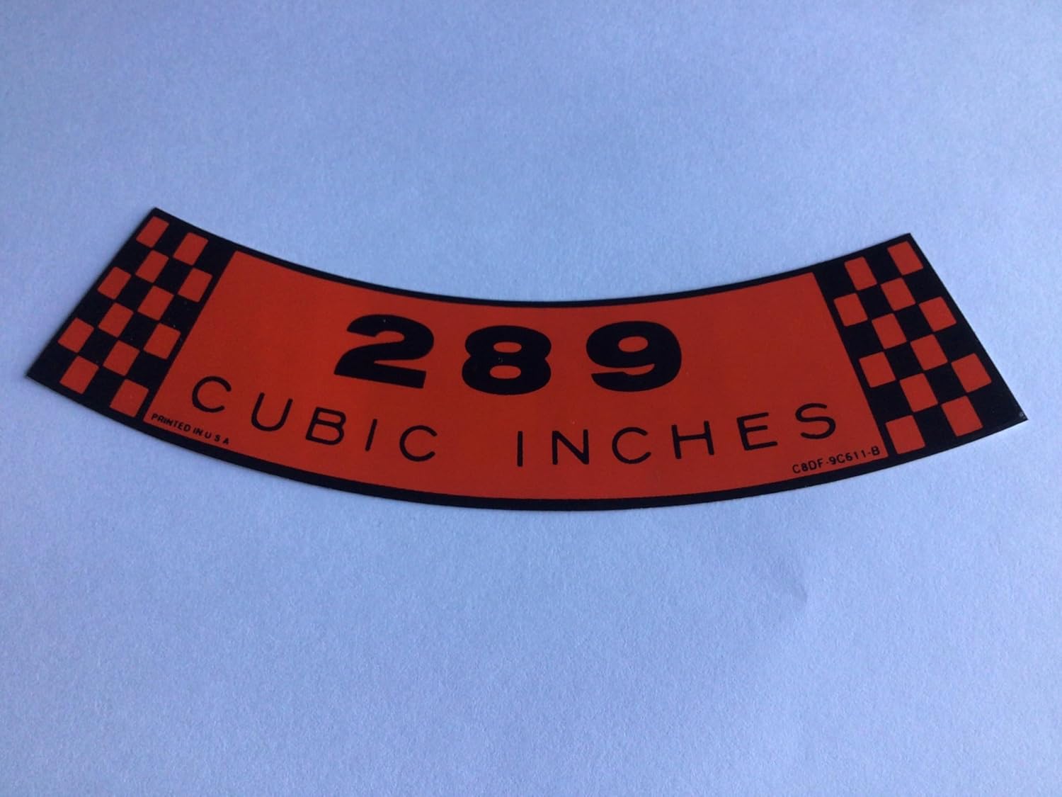 Amazon.com: 1965 1966 1967 289 CUBIC INCHES AIR CLEANER DECAL (C5ZF ...