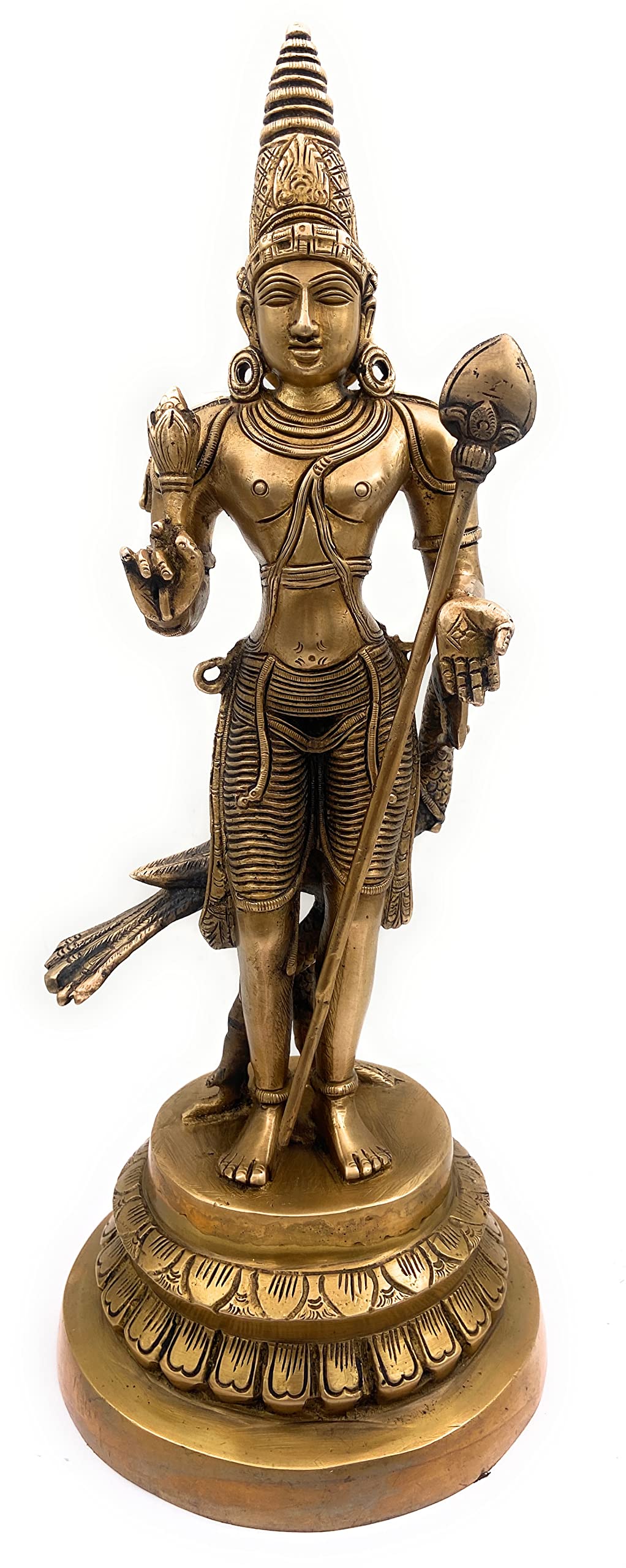 Buy South Indian Arts Brass Kartik Idol, Lord Karthikeyan Murti ...