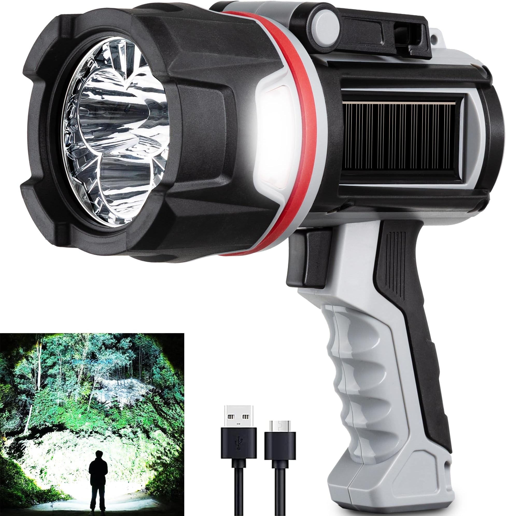 BUYSIGHT Rechargeable Flashlight 1000,000 Lumens COB Led Spotlight ...