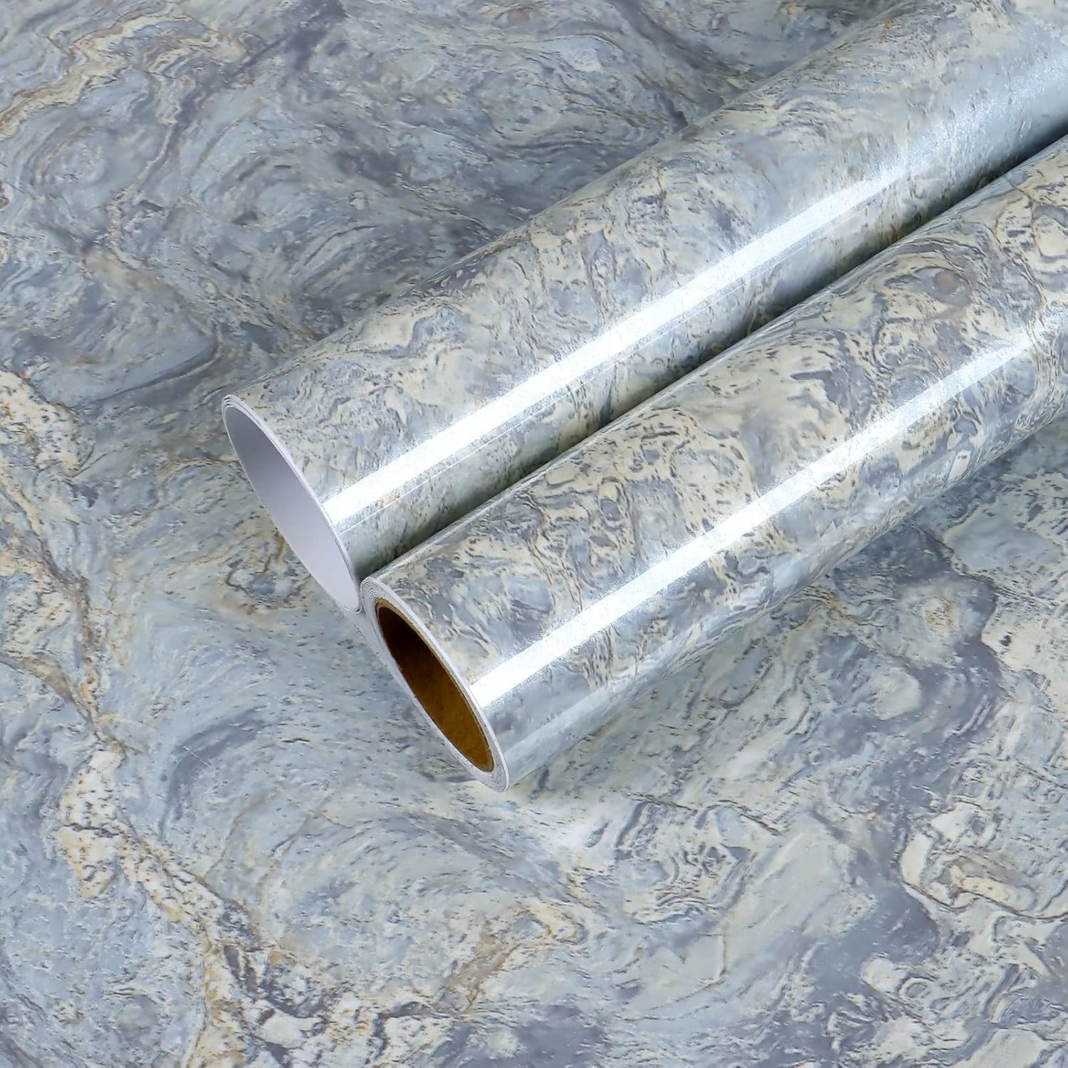 CHIHUT Blue Marble Contact Paper Peel and Stick Countertops Waterproof ...