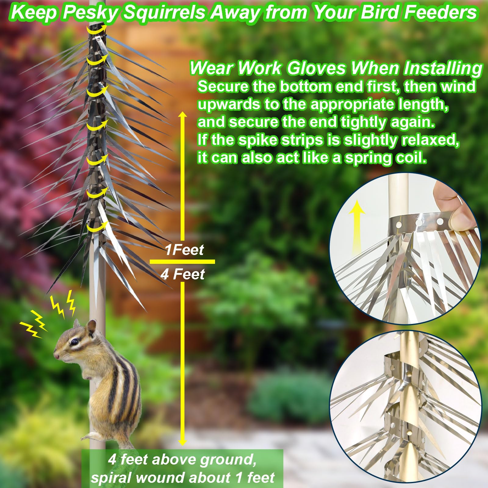 Snapklik.com : Bird Spikes, Squirrel Spikes And Squirrel Baffles Keep ...