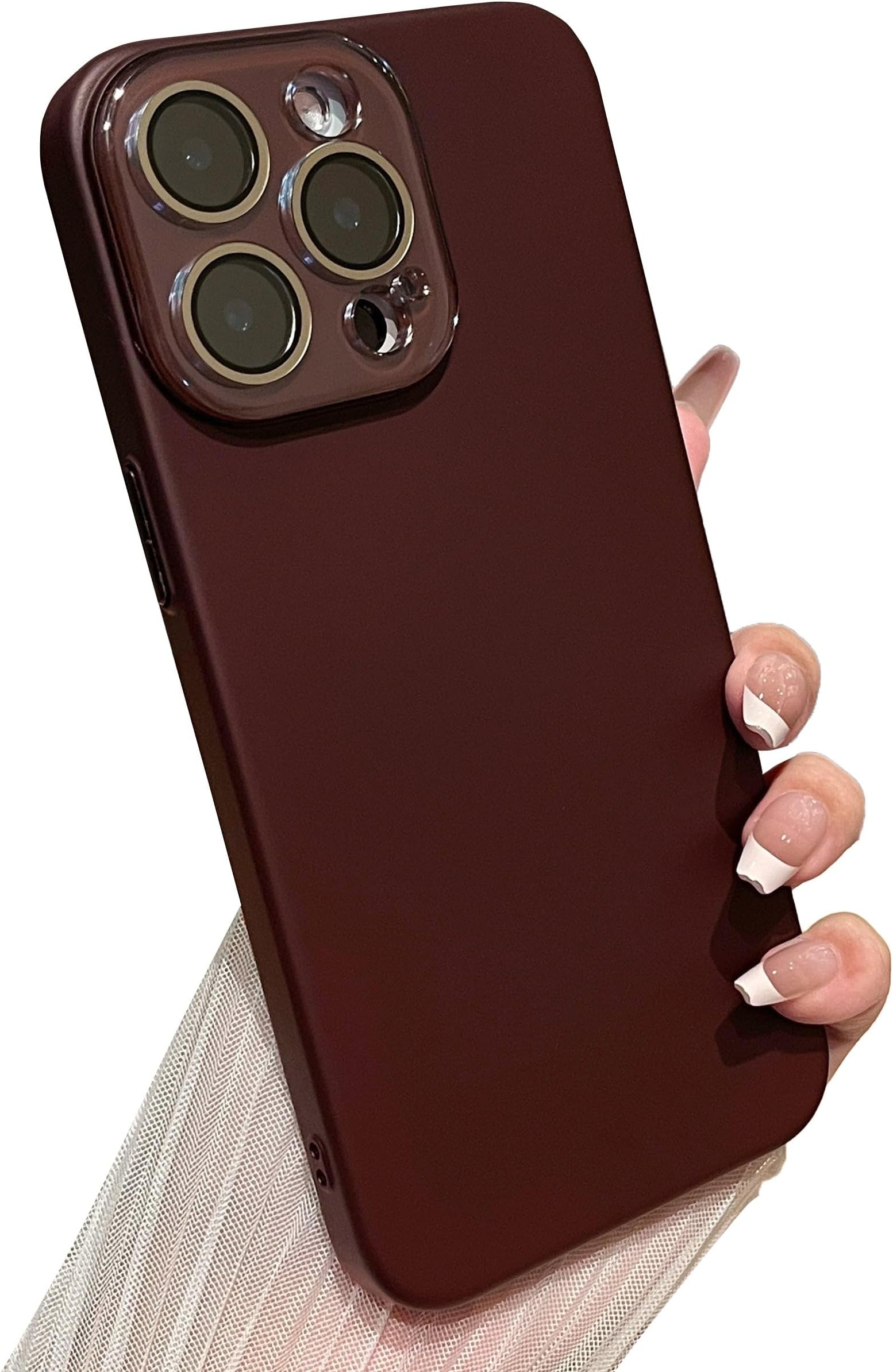 Amazon.com: Caseative for iPhone 15 Pro Case,Solid Color Full Camera ...