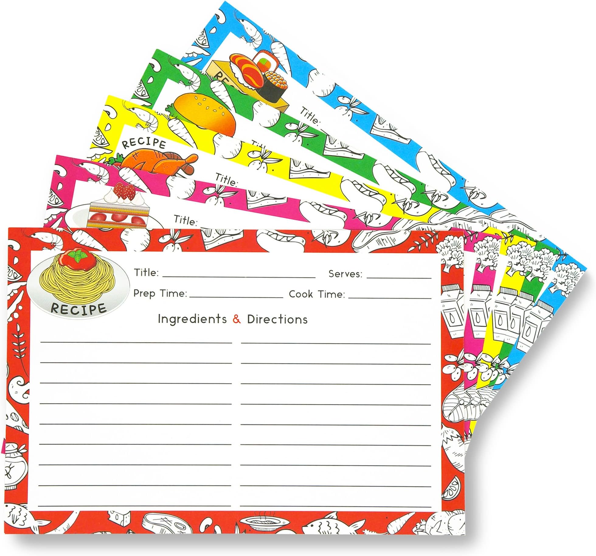 Amazon.com: 72 Count Recipe Cards, Recipe Cards 4x6 Double Sided, Blank ...