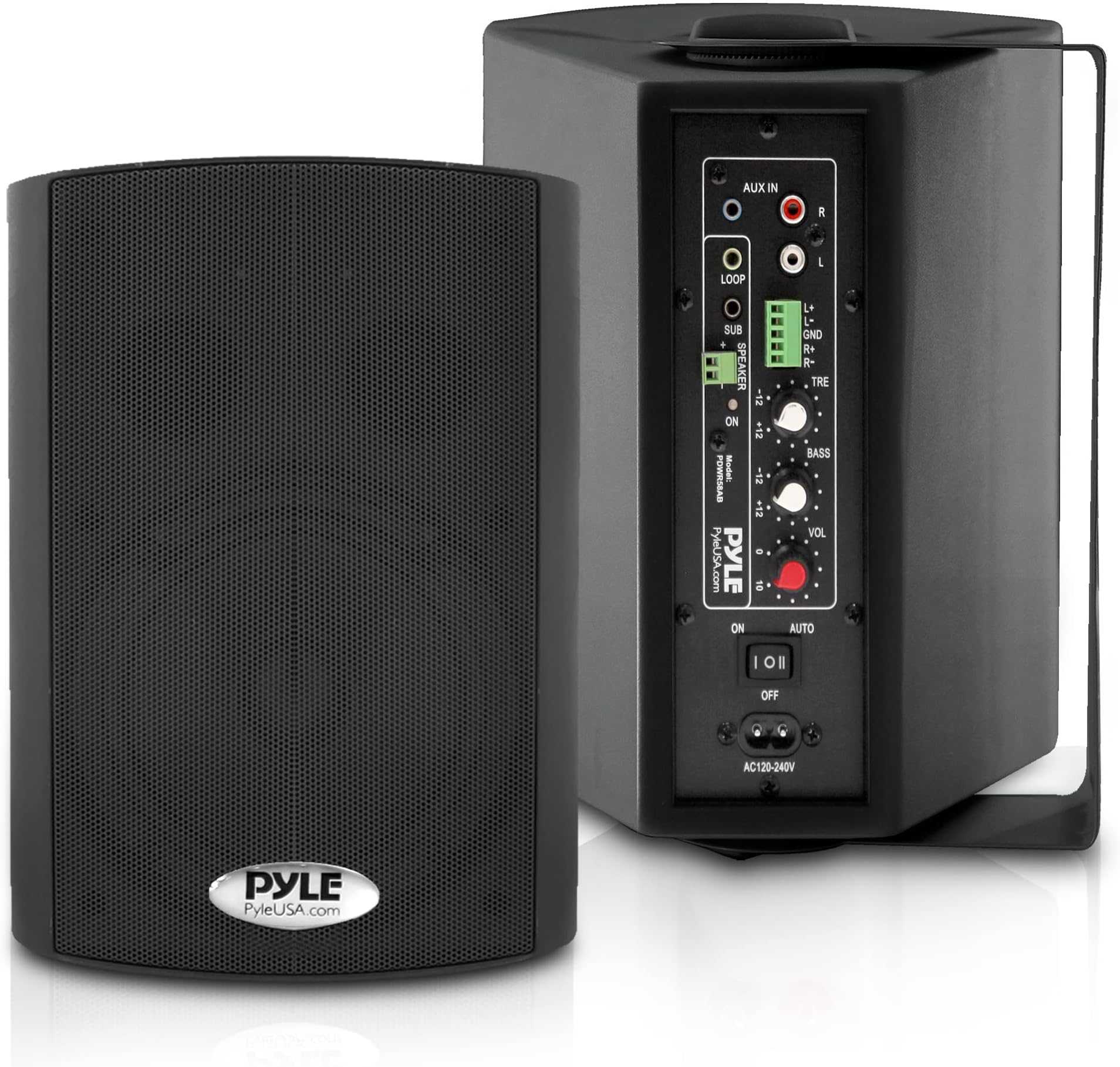 Amazon.com: Pyle 5.25'' Pro-Active Wall-Mountable Bluetooth Speakers ...