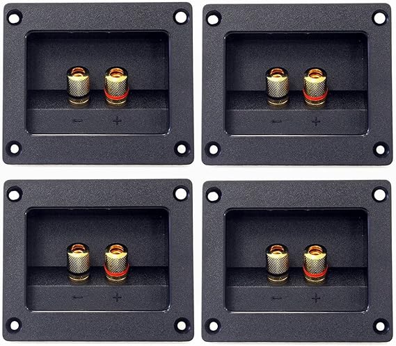 PYNQ 4 Pieces DIY Stereo 2-Way Speaker Box Terminal Round Space Spring ...
