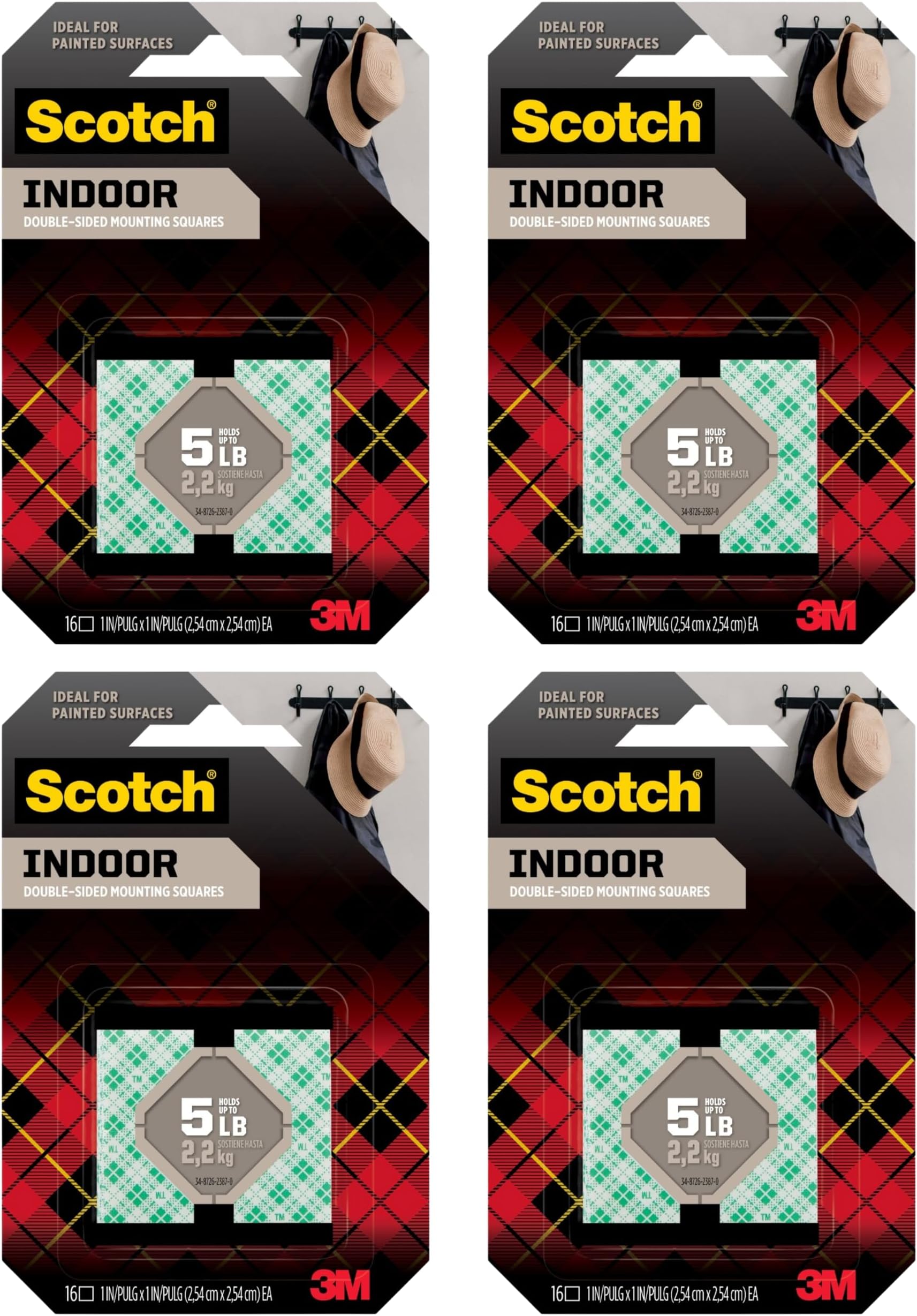 Amazon.com: Scotch 3M 1-Inch White Mounting Squares, 16-Count – Double ...