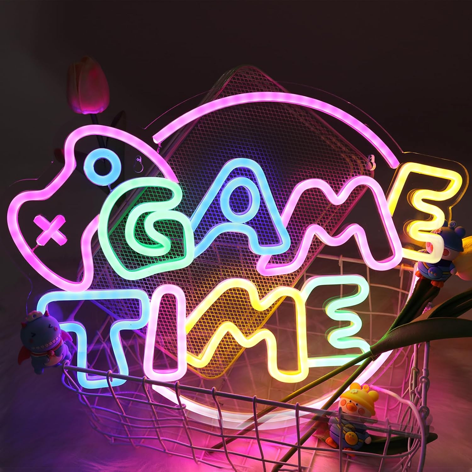 Amazon.com : Game Time Neon Sign, Dimable Neon Sign for Wall Decor, USB ...
