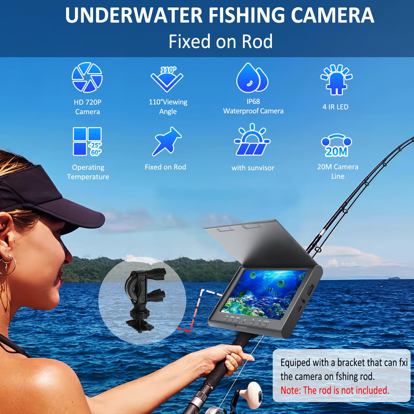 Snapklik.com : Portable Underwater Fishing Camera w/DVR, 7 Inch HD IPS ...