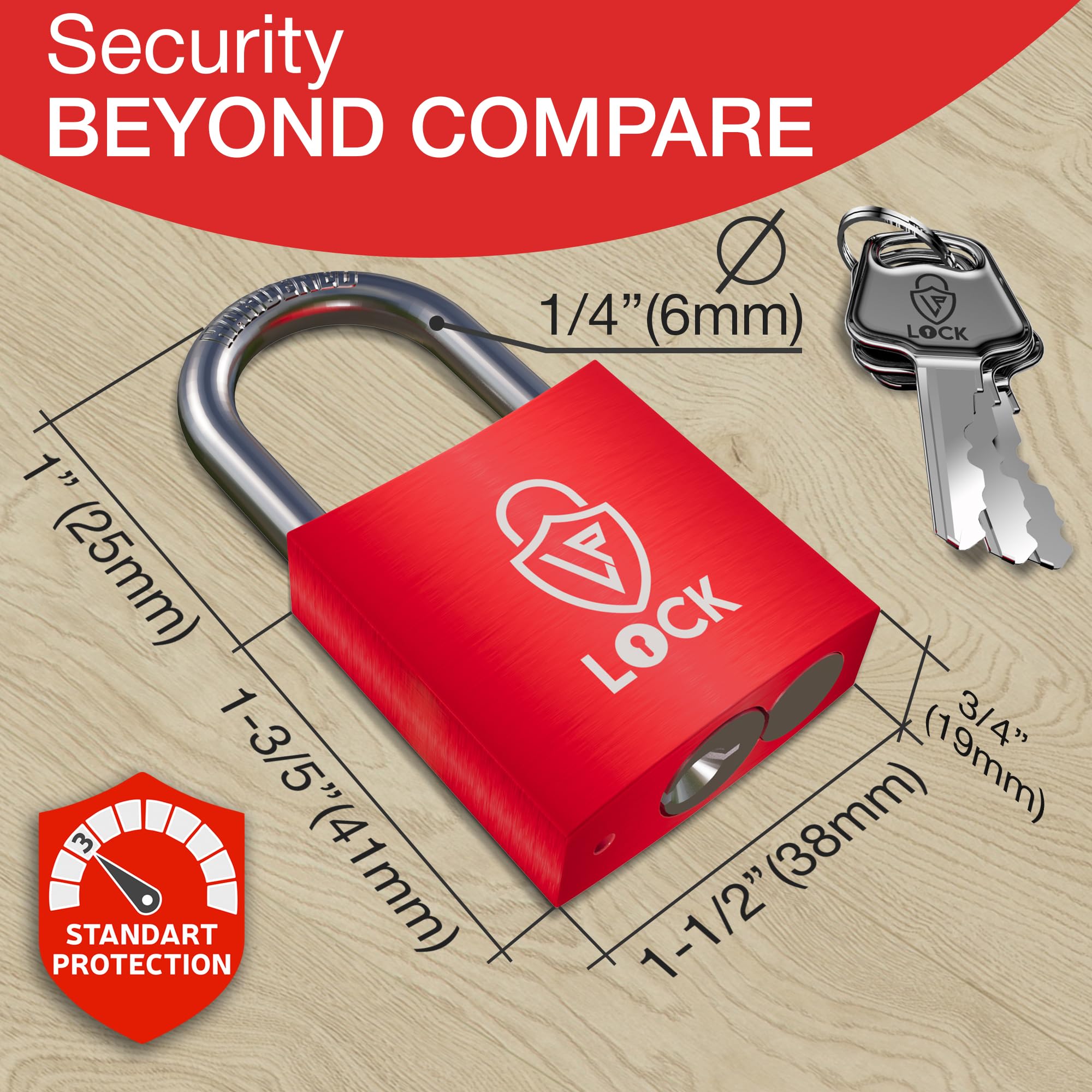 Snapklik.com : LP LOCK Pop-Up Padlock Short Shackle Red. Lockout ...