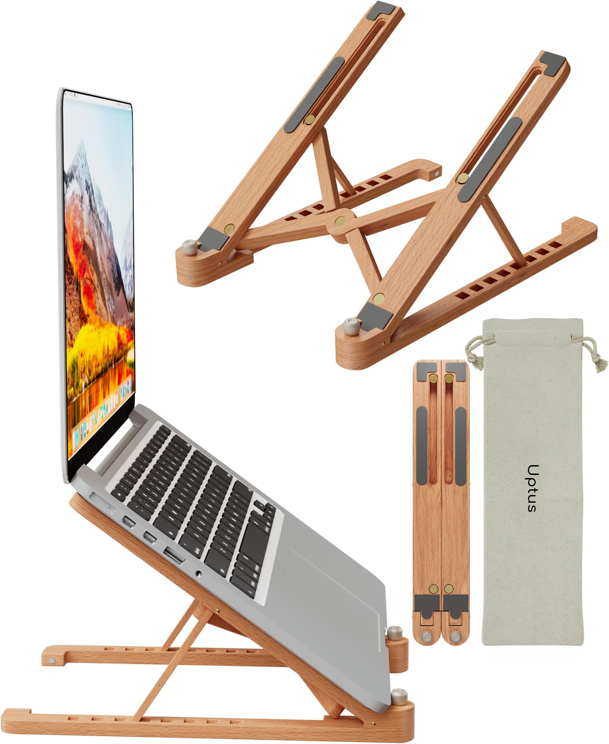 Amazon.com: Uptus Portable Laptop Stand for Desk - Foldable Laptop ...