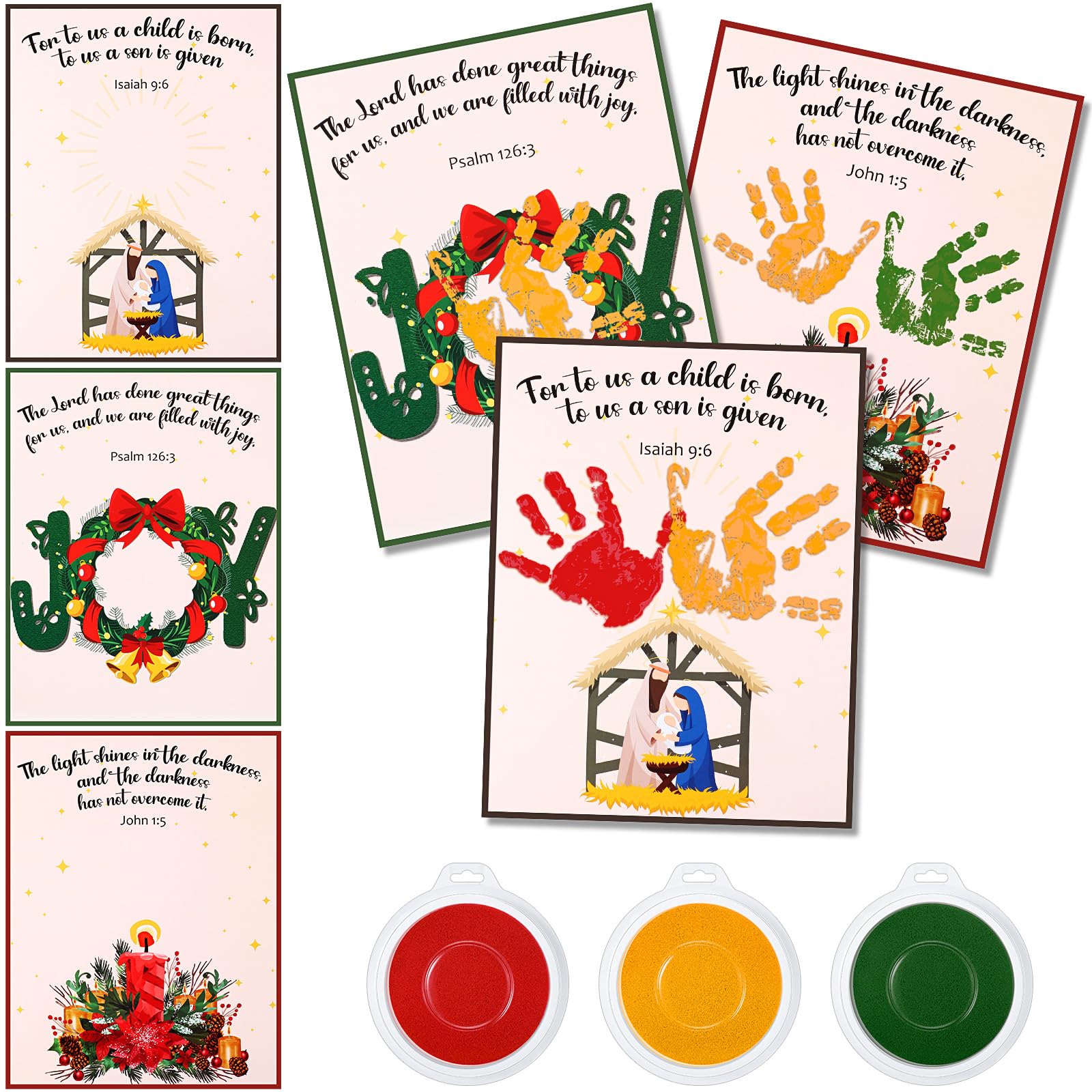 Amazon.com: Motipuns 30 Pcs Nativity Handprint Kits Nativity Crafts ...