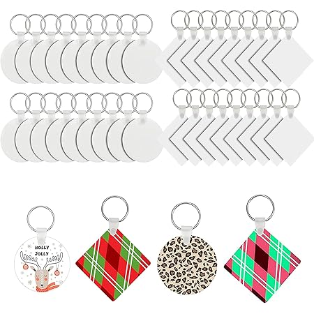 Amazon.com: Sublimation Blanks Keychains, Heat Transfer Keychains ...