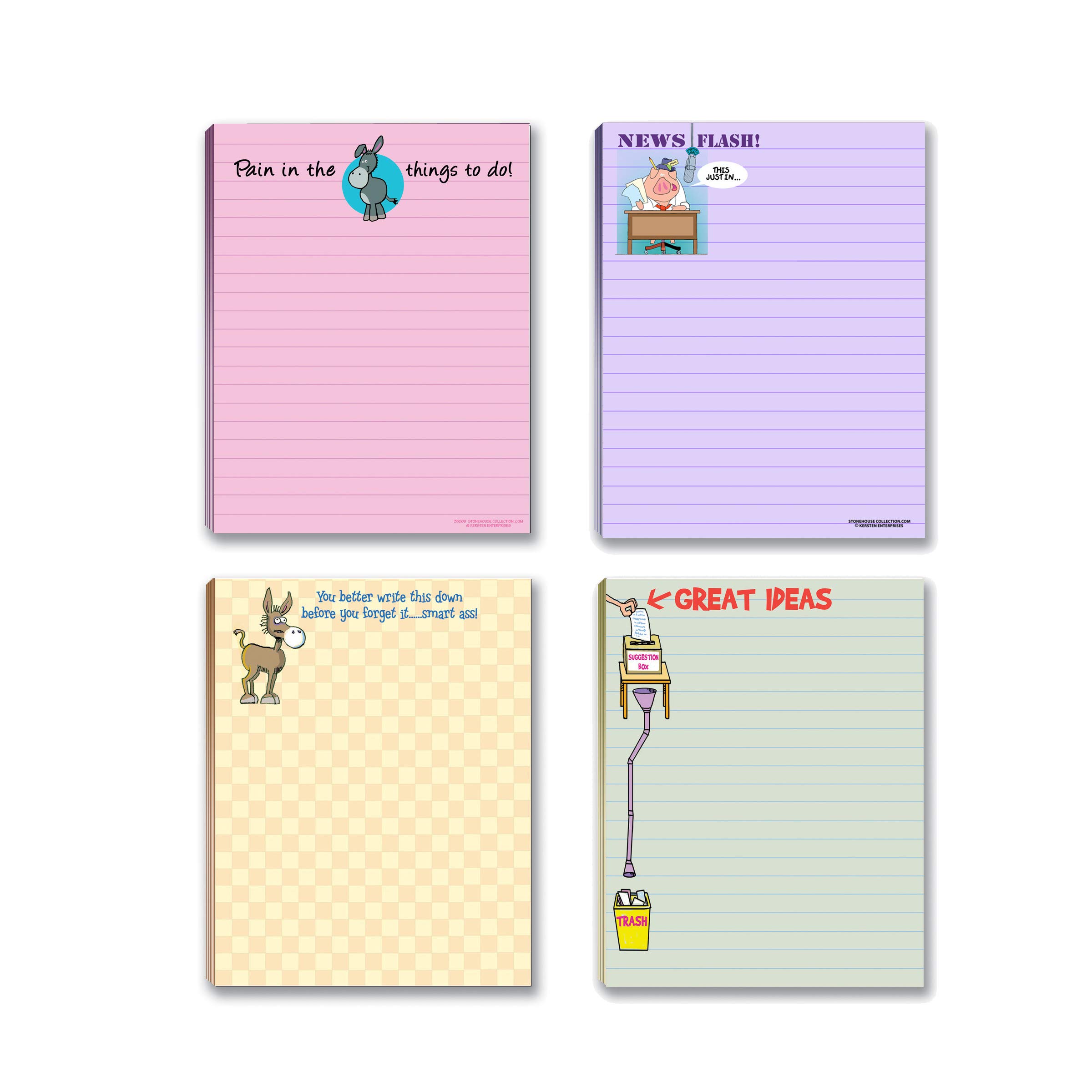 Amazon.com : Funny Office Notepad Assorted Pack - 4 Novelty Notepads ...