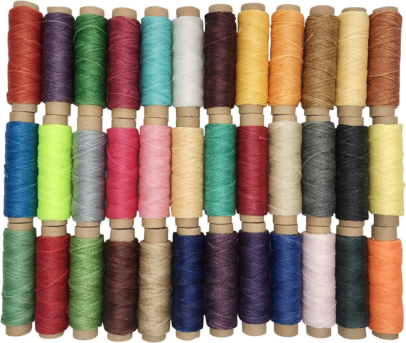 Amazon.com: 36 Colors Waxed Thread, Leather Sewing Thread,Hand ...