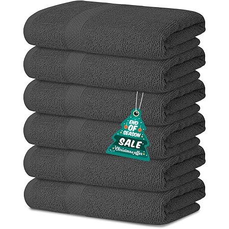 Amazon.com: White Classic Wealuxe ic Small Bath Towels Gray ...