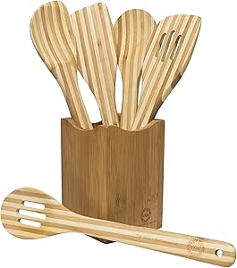 Amazon.com: Top Notch Kitchenware Bamboo Kitchen Utensils Set (5 piece ...
