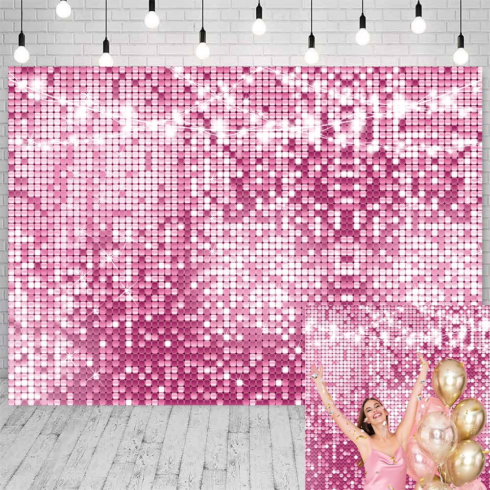 Amazon.com : Generic Sweet Pink Glitter Backdrop Pink Sequin backdrop ...