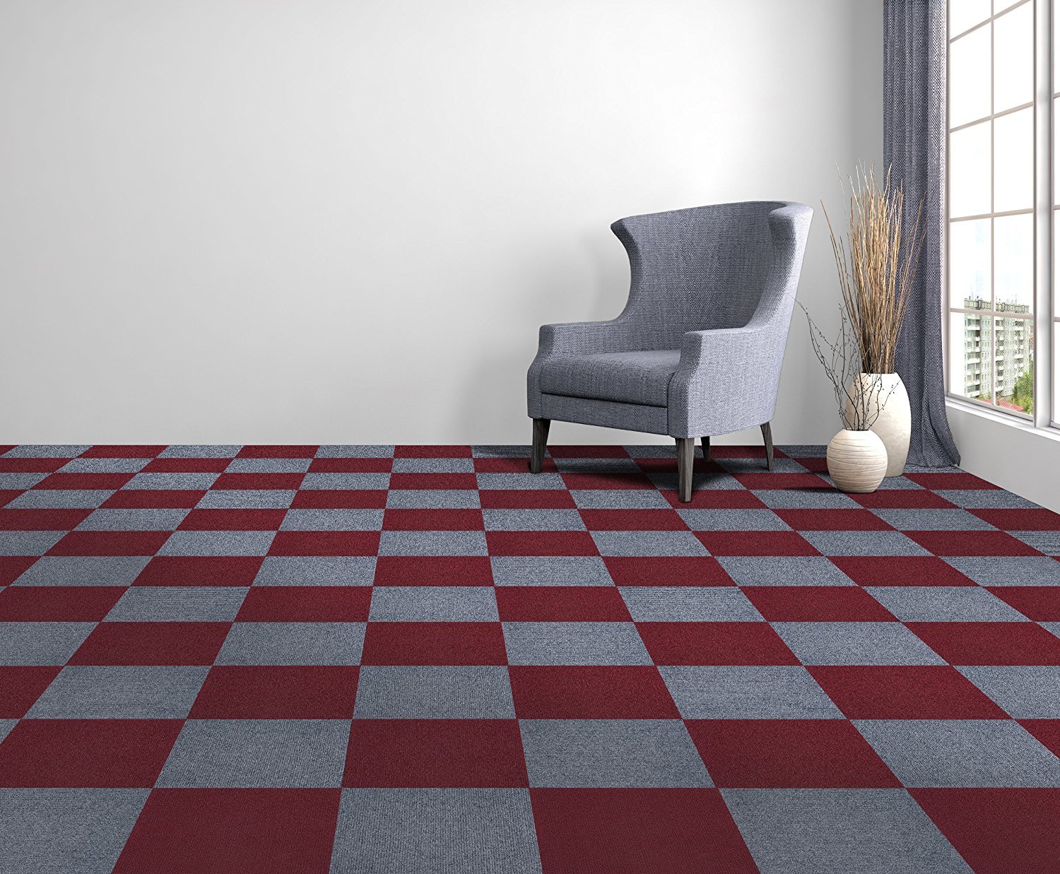 Red And Black Carpet Tiles