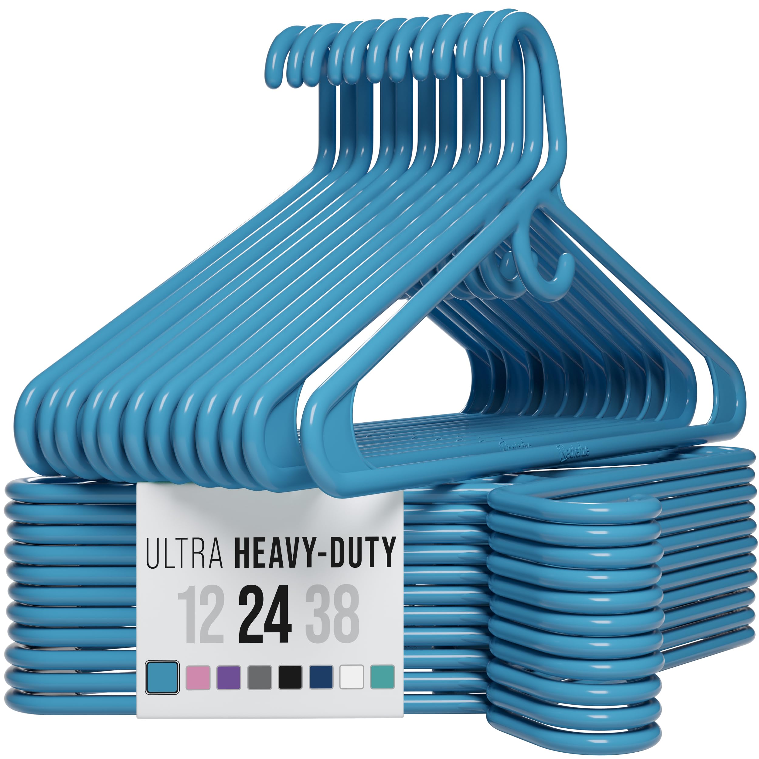 Amazon.com: NEATERIZE Ultra Heavy Duty Plastic Clothes Hangers - Blue ...