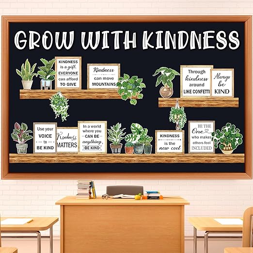 Amazon.com : Qilery Bookshelf Bulletin Board Set Motivational Classroom ...