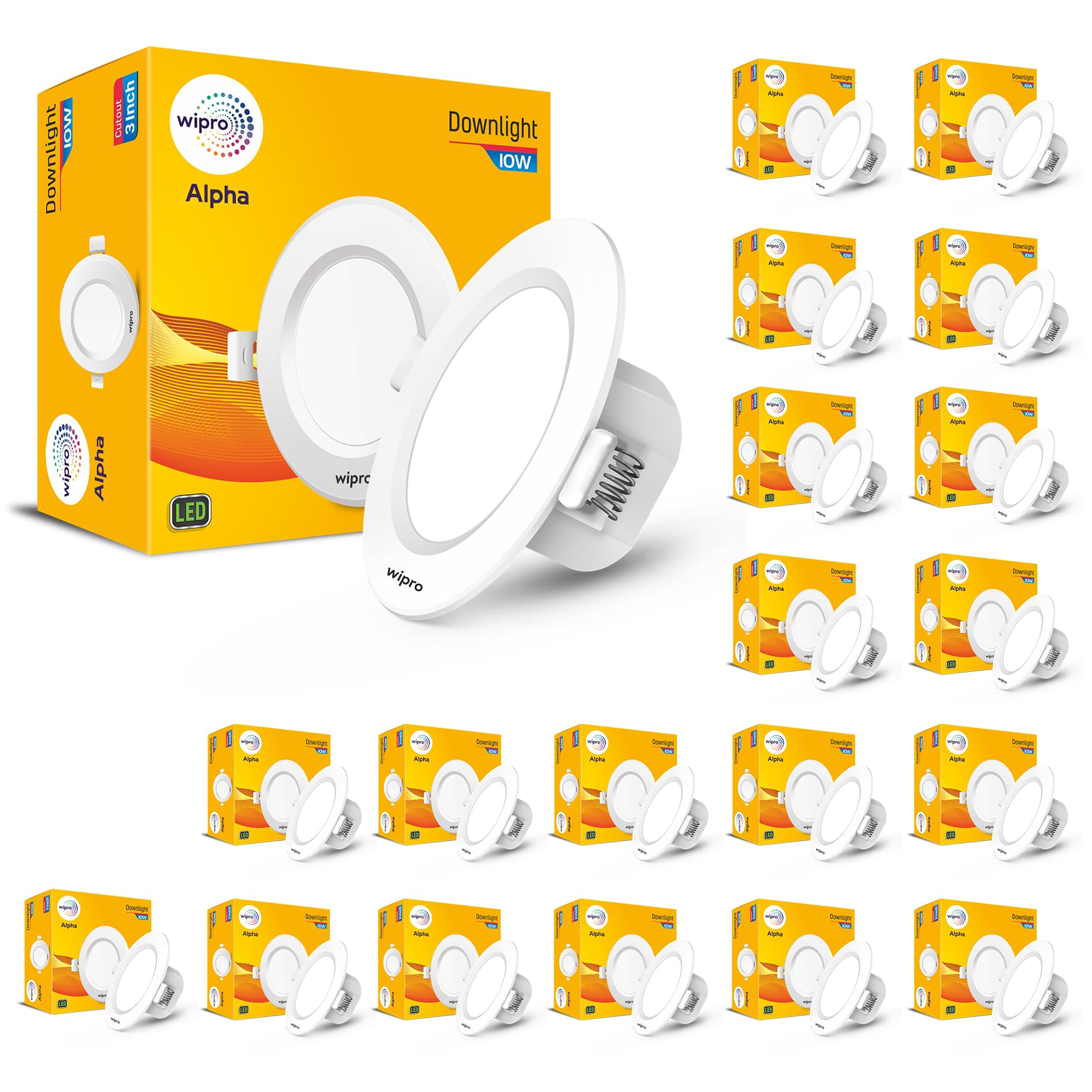 wipro Alpha 10W Round Downlight Junction Box | Cool Day White (6500K ...