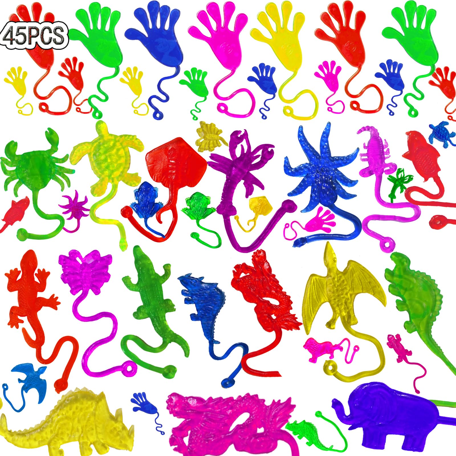 Amazon.com: 45PCS Sticky Hands Sticky Finger Bulk Party Favors for Kids ...
