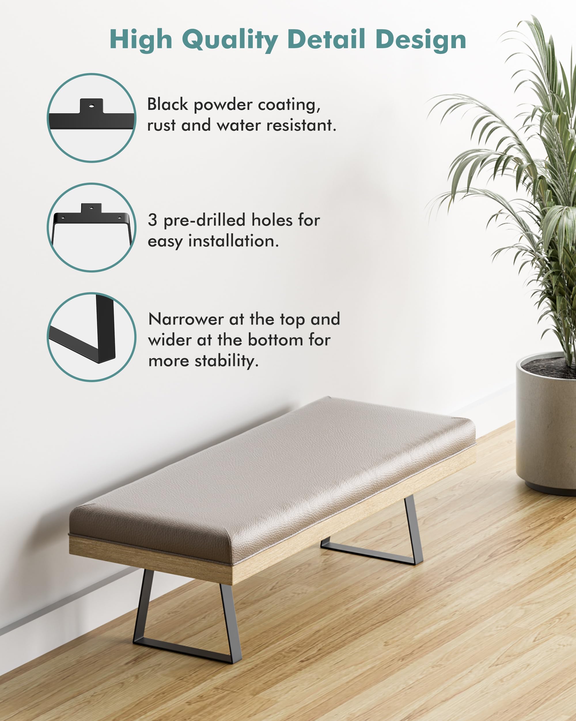 Snapklik.com : TITECK Metal Table Legs 8 Inch Short - Kitchen Desk Legs ...
