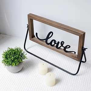 Amazon.com: TOOLTENG Rustic Wooden House Signs, Farmhouse Table Decor ...