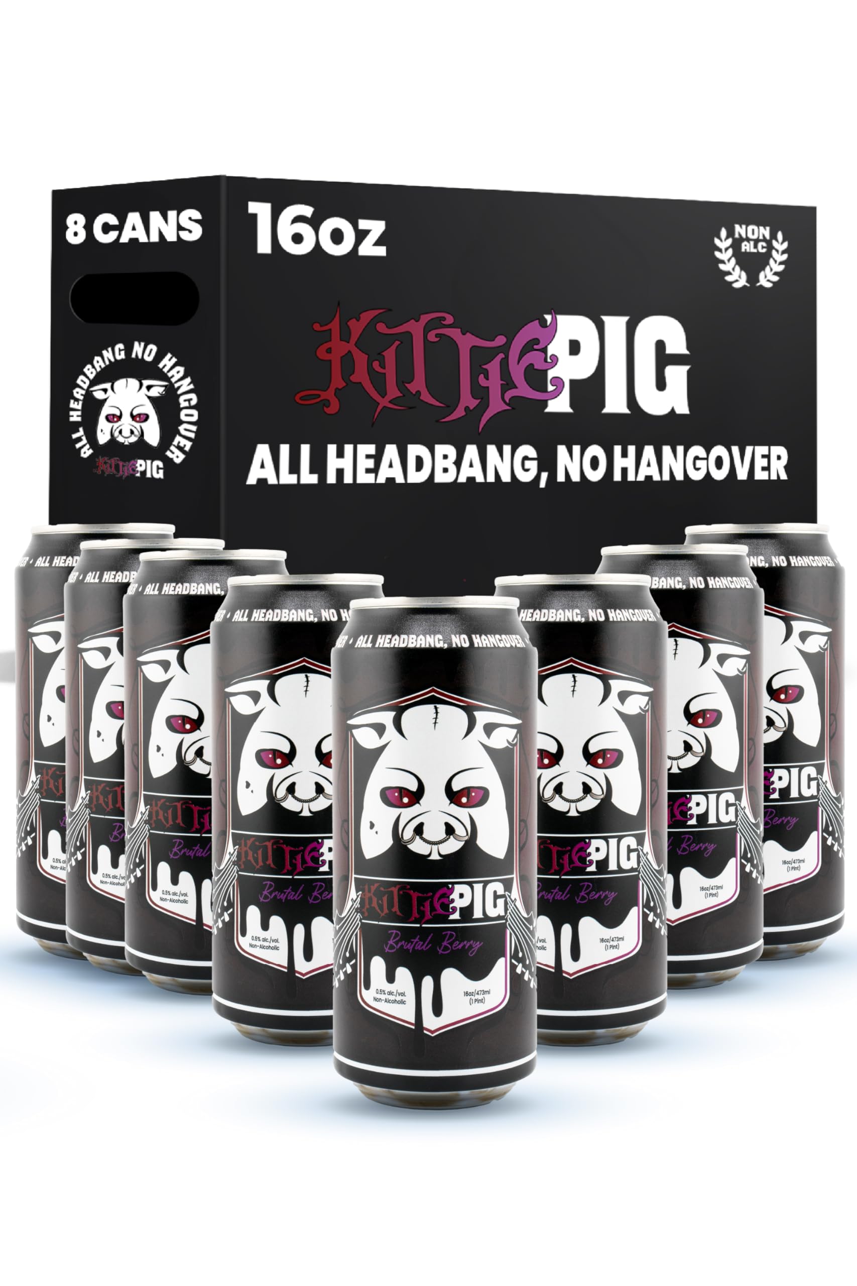 Amazon.com: KittiePIG Non Alcoholic Beer, Brutal Berry Blonde Beer, 16 ...