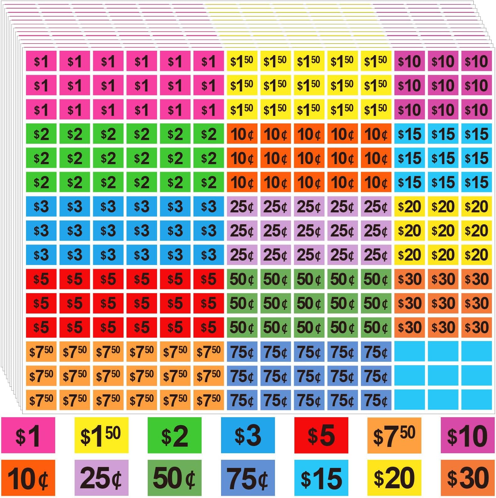 Amazon.com : 4200 PCS Removable Garage Sale Price Stickers, Pre-Priced ...