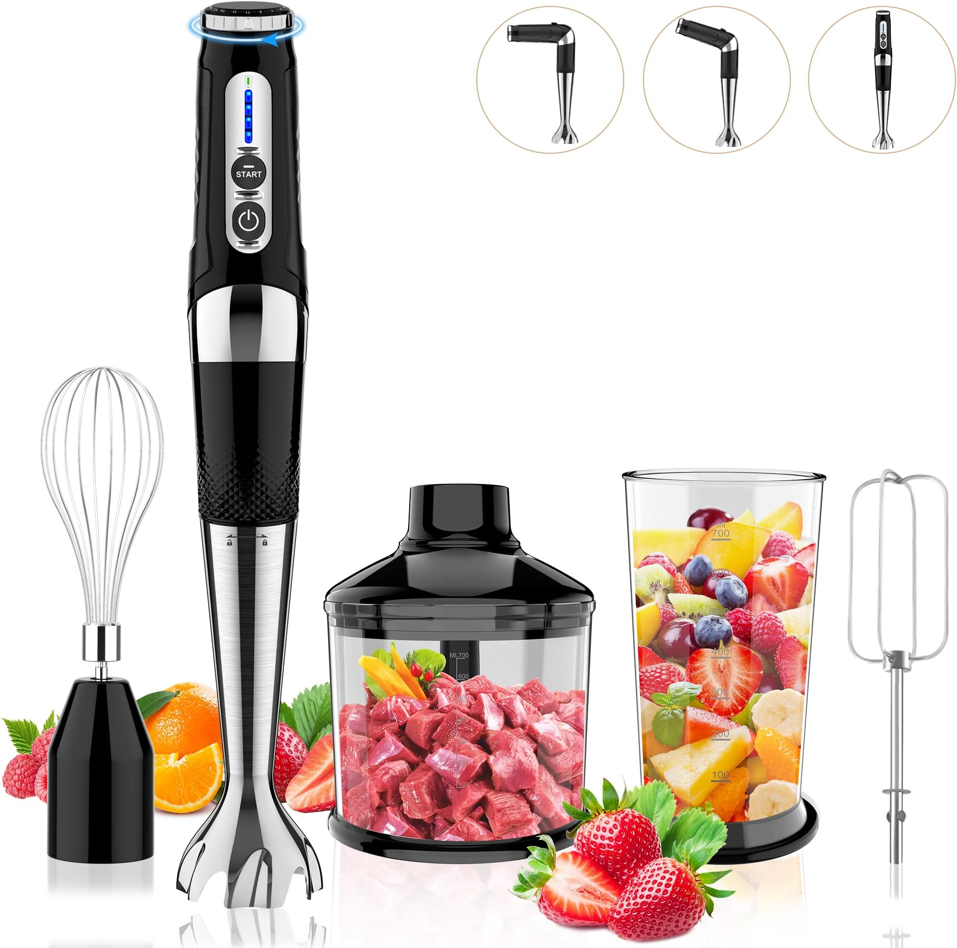 Amazon.com: Commercial Immersion Blender, 5 in 1 Cordless Hand Blender ...