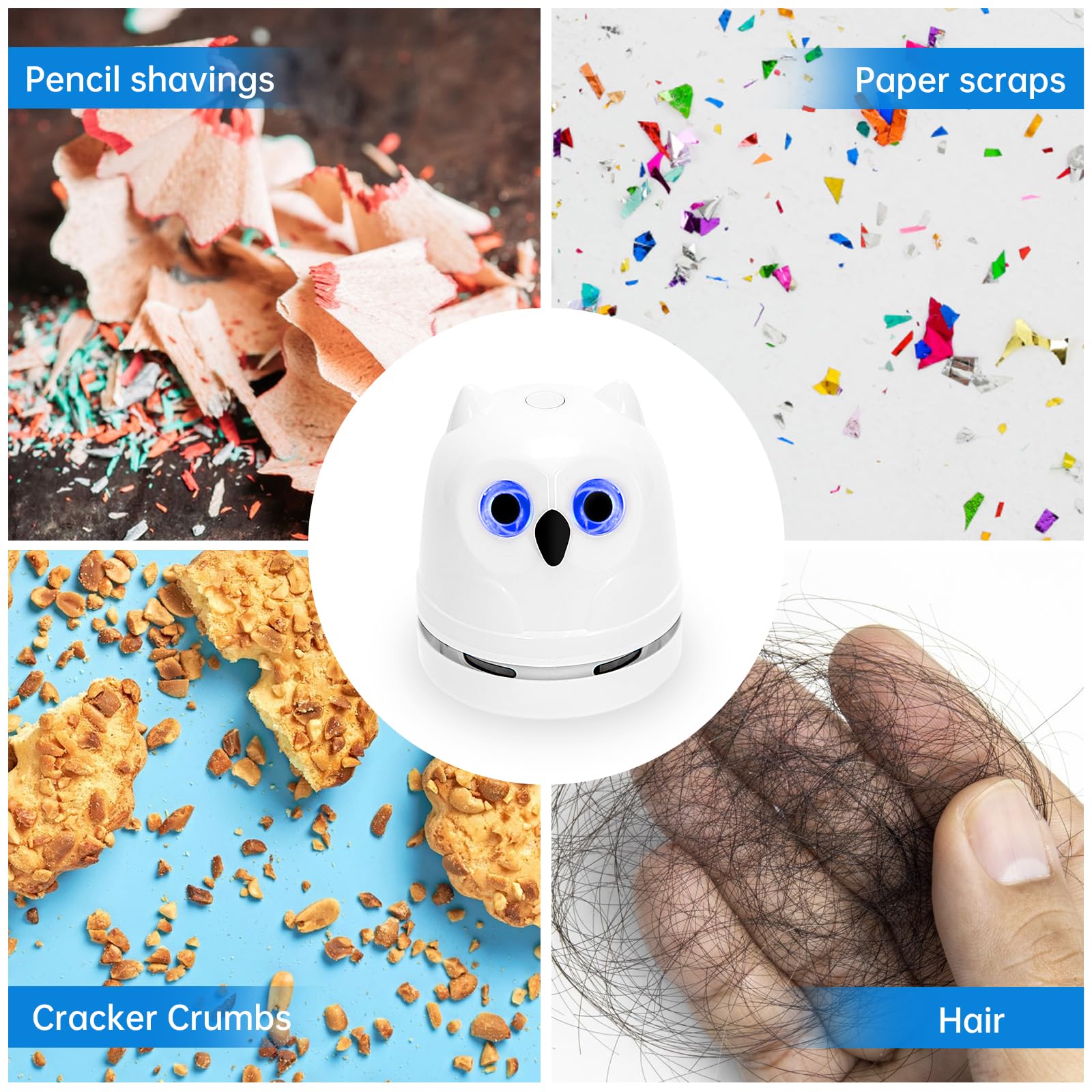 Snapklik.com : Mini Crumb Vacuum Cleaner Owl Tabletop Crumb Sweeper ...