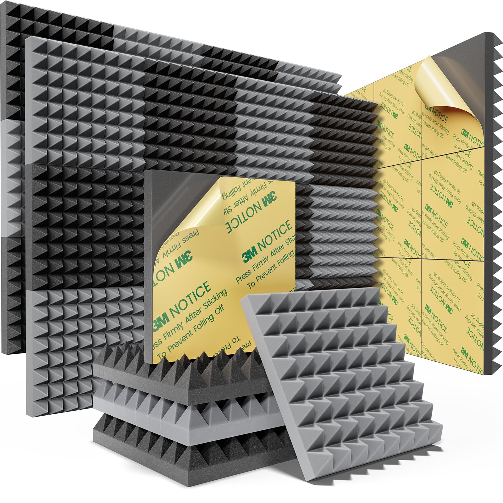 Snapklik.com : Sonicism 48 Pack Pyramid Sound Proof Foam Panels