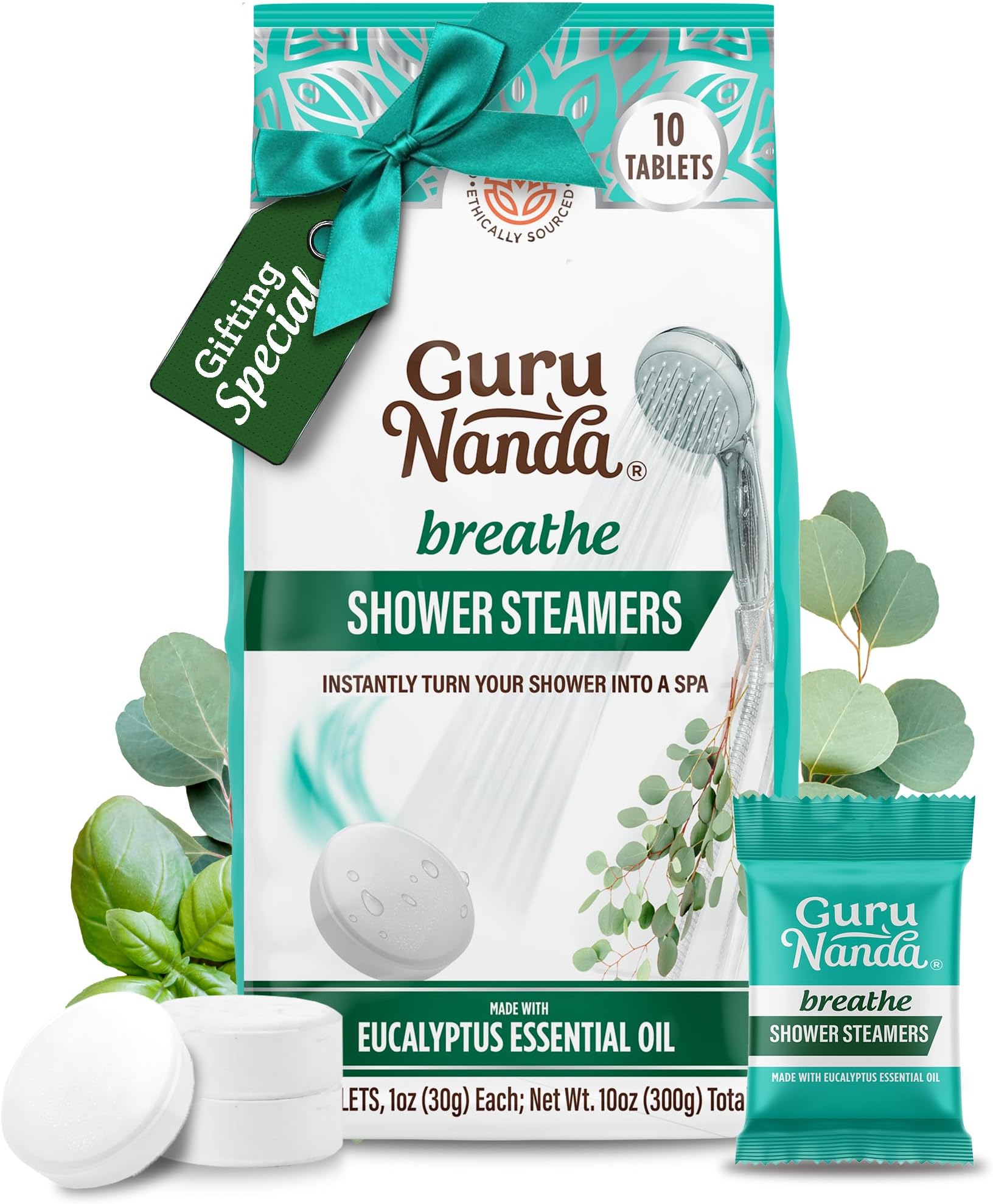 Amazon.com: GuruNanda Breathe Shower Steamer Tablets (Pack of 10) - 100 ...
