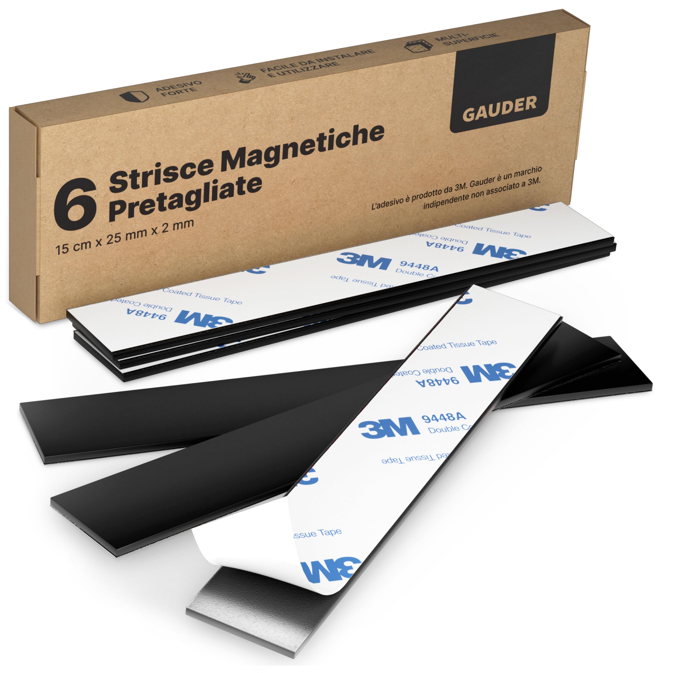 GAUDER Strisce Magnetiche Adesive (6 pezzi) | Barra Magnetica per ...