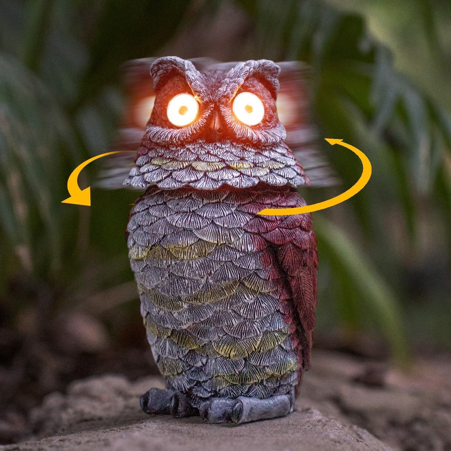 Amazon.com: QZVANLON Solar Owl Statue Light-Up Eyes Spring Mounted ...