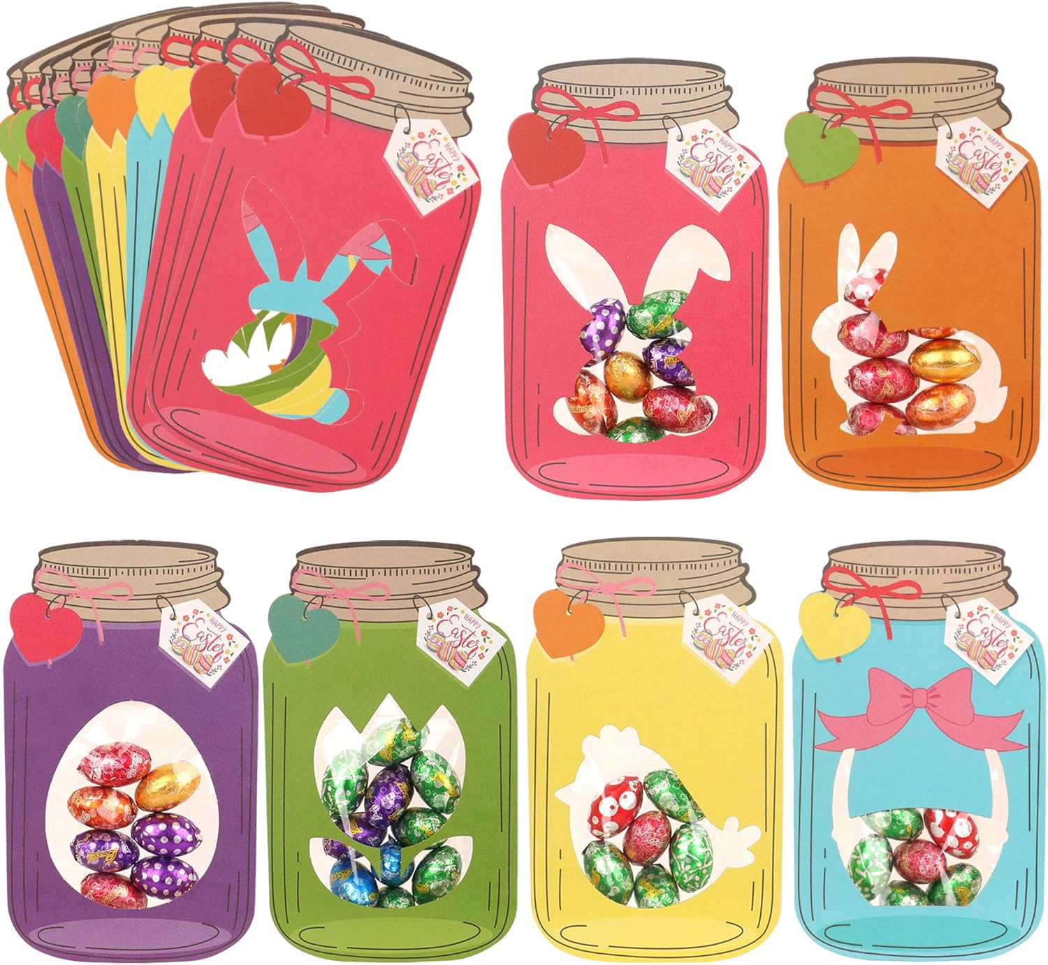 Amazon.com: Giiffu 48 Pack Easter Cards for Kids, Happy Easter Mason ...