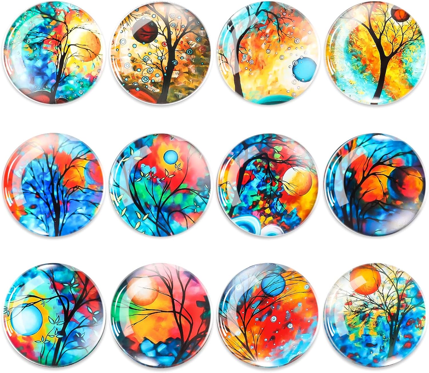 Amazon.com: 12 Pieces Refrigerator Magnets, Life Tree Fridge Magnets ...